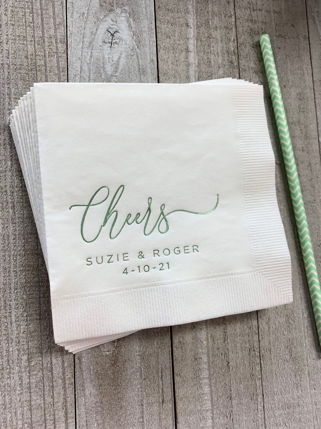 Personalized Napkins Wedding Napkins Custom Monogram Cheers Rehearsal ...