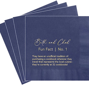Personalized Fun Fact Trivia Napkins for Weddings or Any Occasion ...
