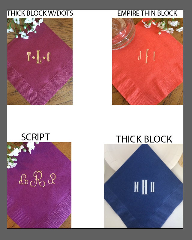 50 Personalized Napkins Personalized Napkins Wedding Personalized ...