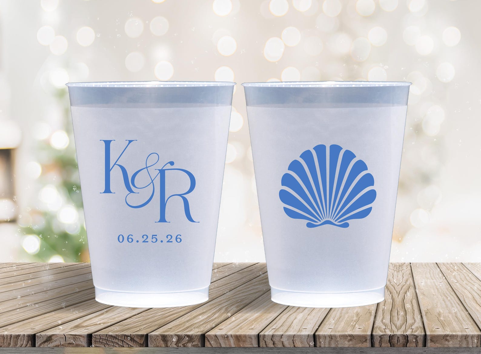 Personalized Frosted Cups Wedding Reception Rehearsal Dinner Engagement ...