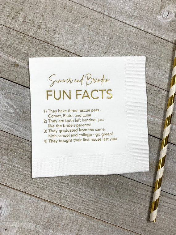 Trivia Personalized Napkins Birthday Wedding Trivia Napkins - Etsy