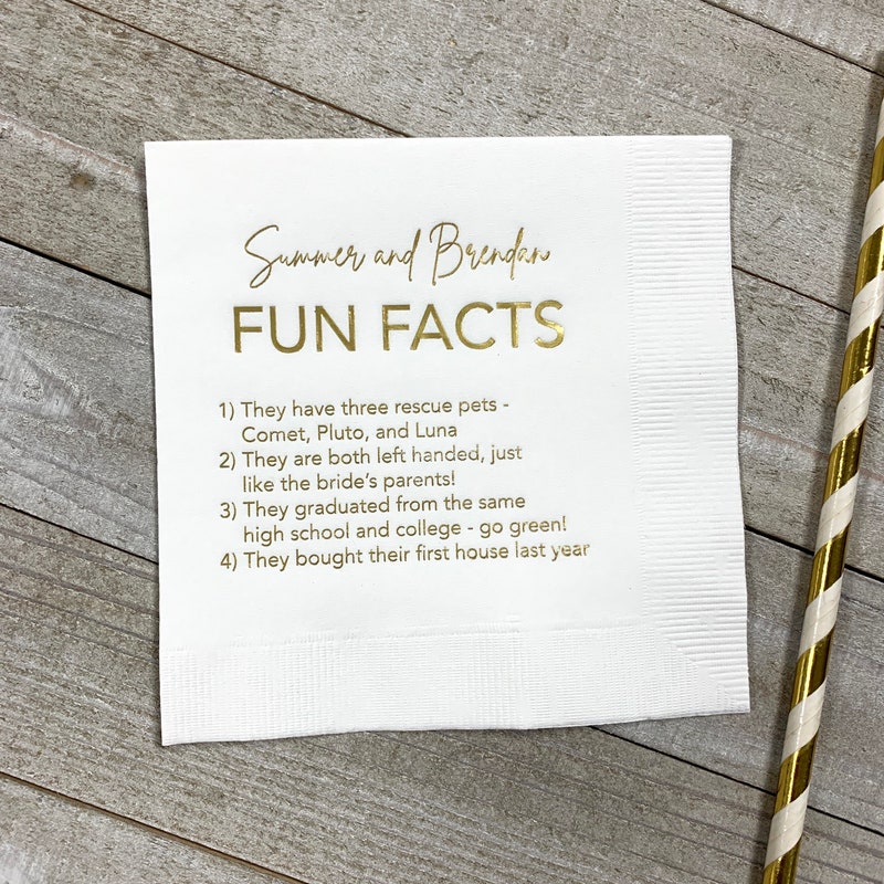 Wedding Fun Facts Guests - Etsy