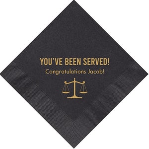 Personalized Napkins Law Lawyer School Graduation You've Been Served ...