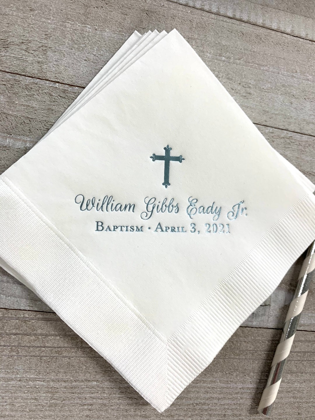 Personalized Baptism Monogram Napkins Baby Communion Christening ...