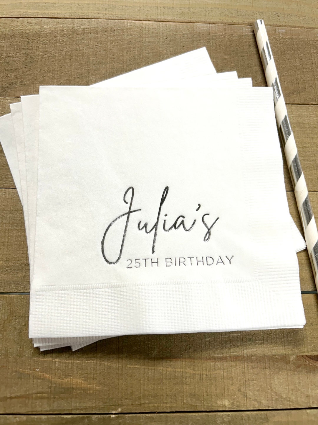 Personalized Birthday Napkins Custom Printed Monogram Monogrammed ...