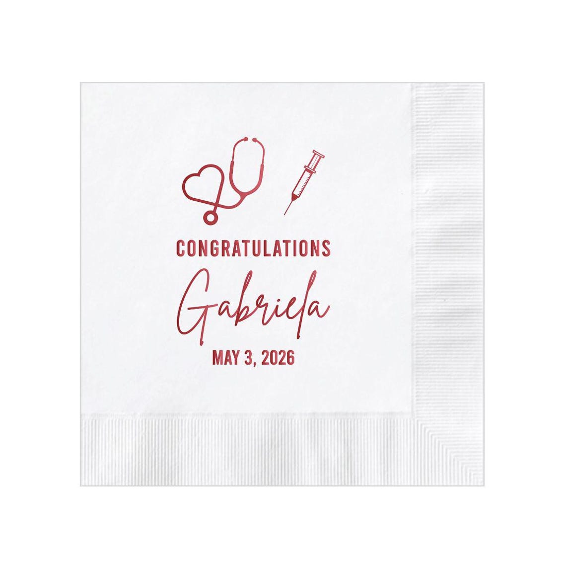 Personalized Napkins Nurse Nursing School Graduation Custom Printed ...