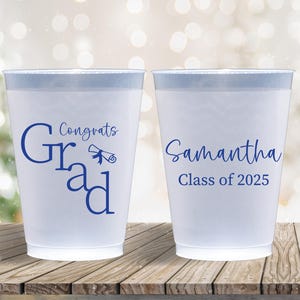 Personalized Frosted Cups Graduation Party Custom Cups Monogram Cups ...