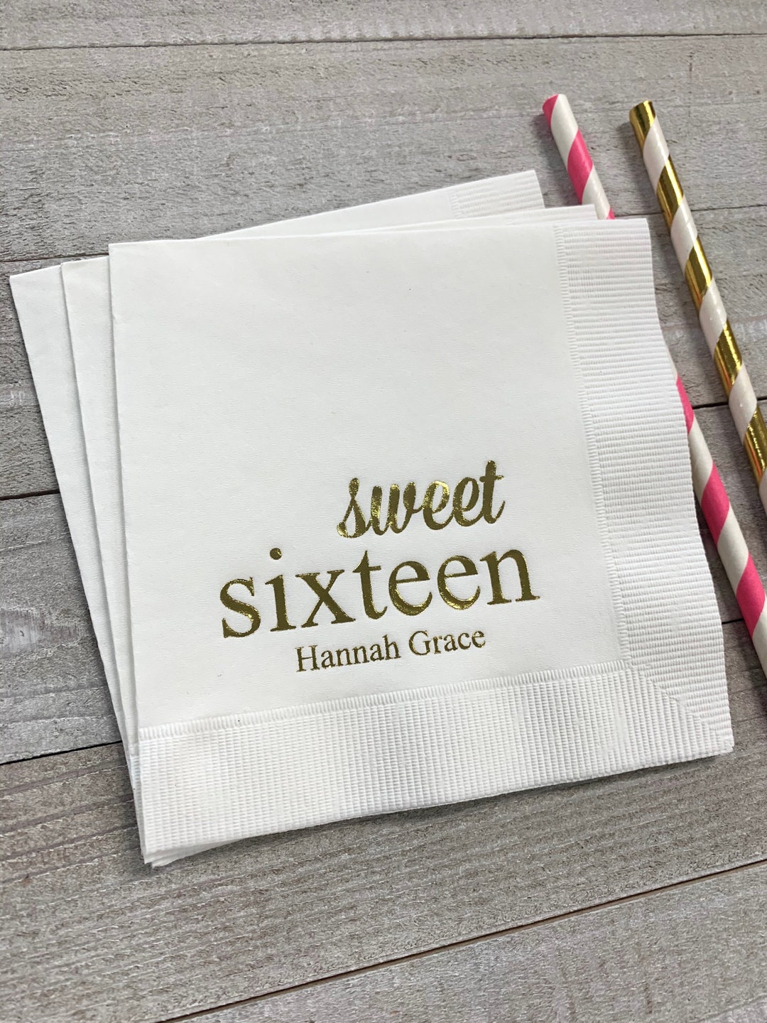 Personalized Birthday Sweet 16 Sixteen Custom Monogram Beverage ...