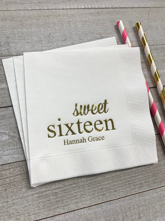 Personalized Birthday Sweet 16 Sixteen Custom Monogram | Etsy