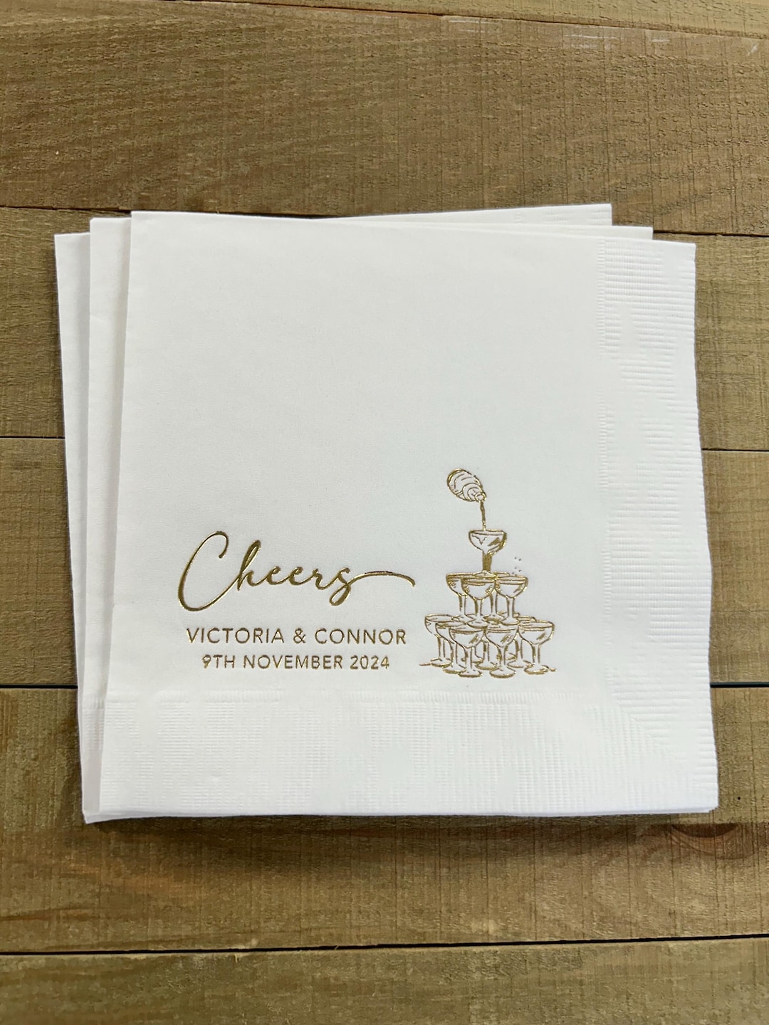 Personalized Napkins Wedding Napkins Custom Monogram Cheers Champagne ...