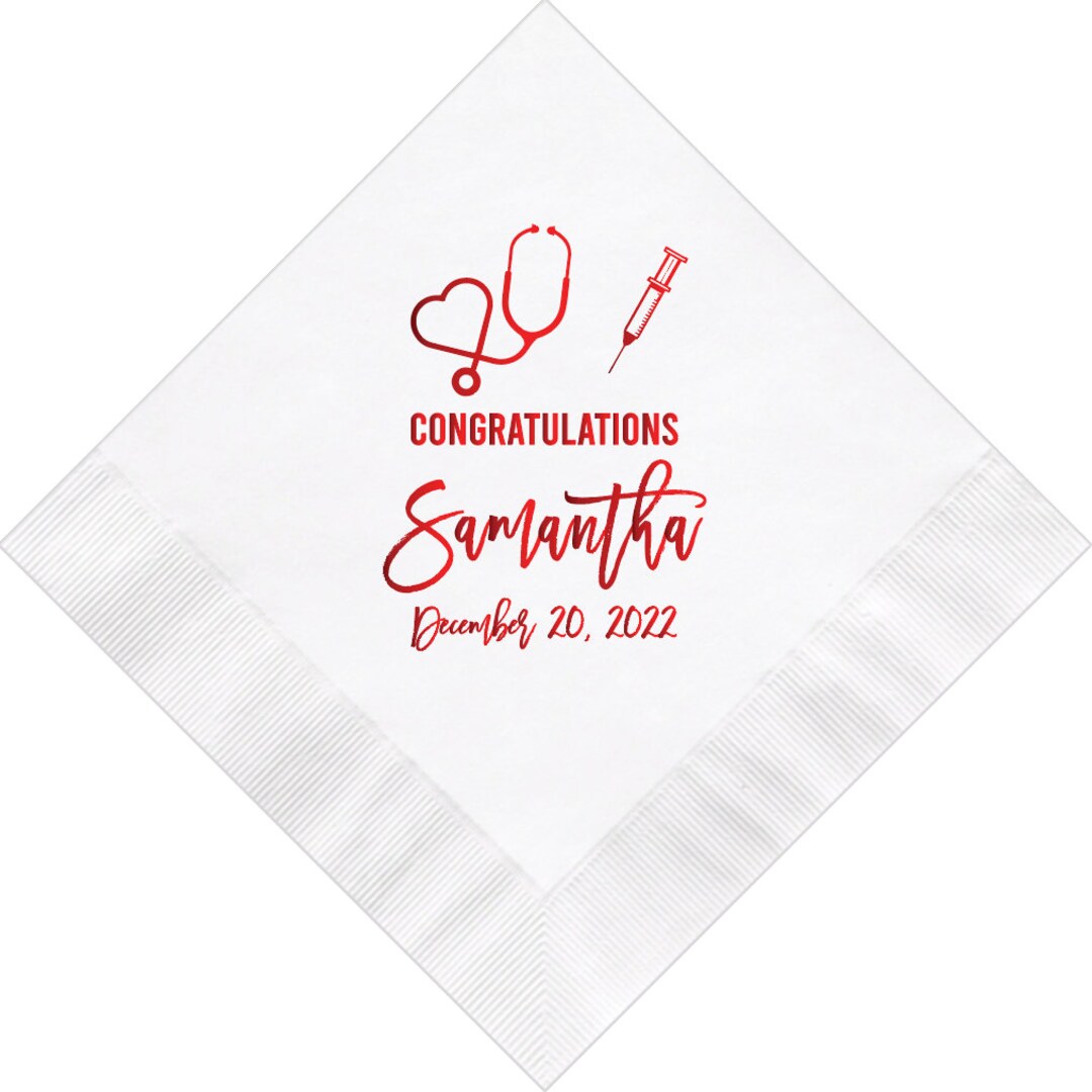 Personalized Napkins Nurse Nursing School Graduation Custom Printed ...