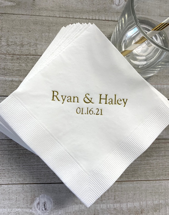 50 Personalized Napkins Personalized Napkins Wedding - Etsy