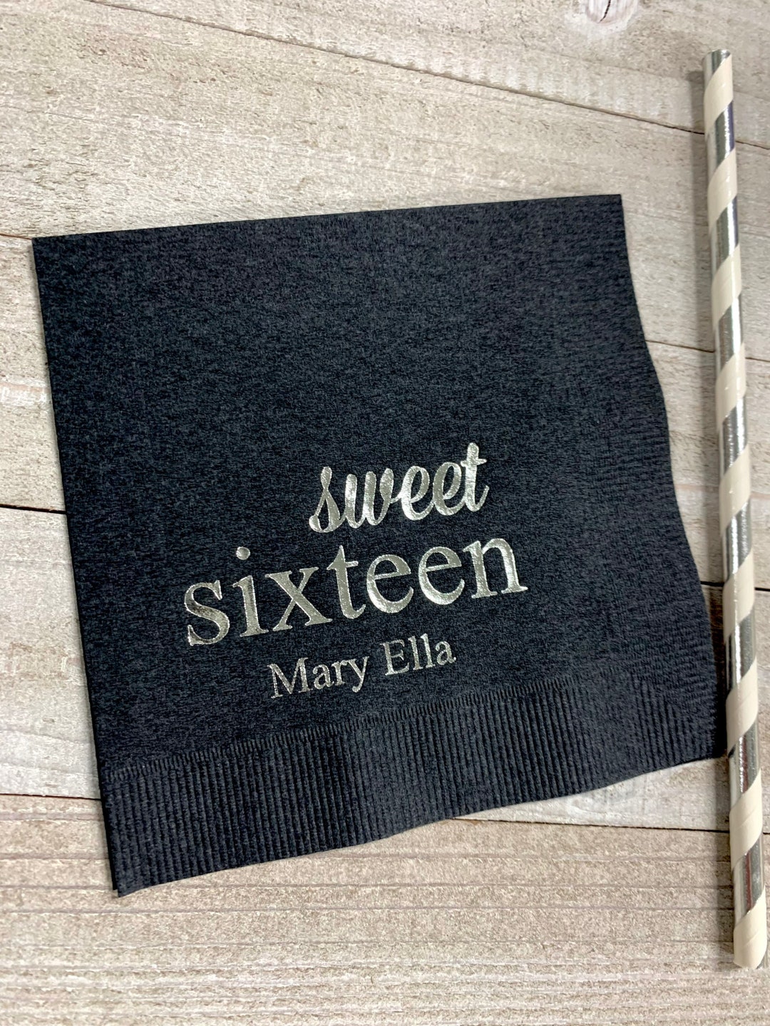 Personalized Birthday Sweet 16 Sixteen Custom Monogram Beverage ...