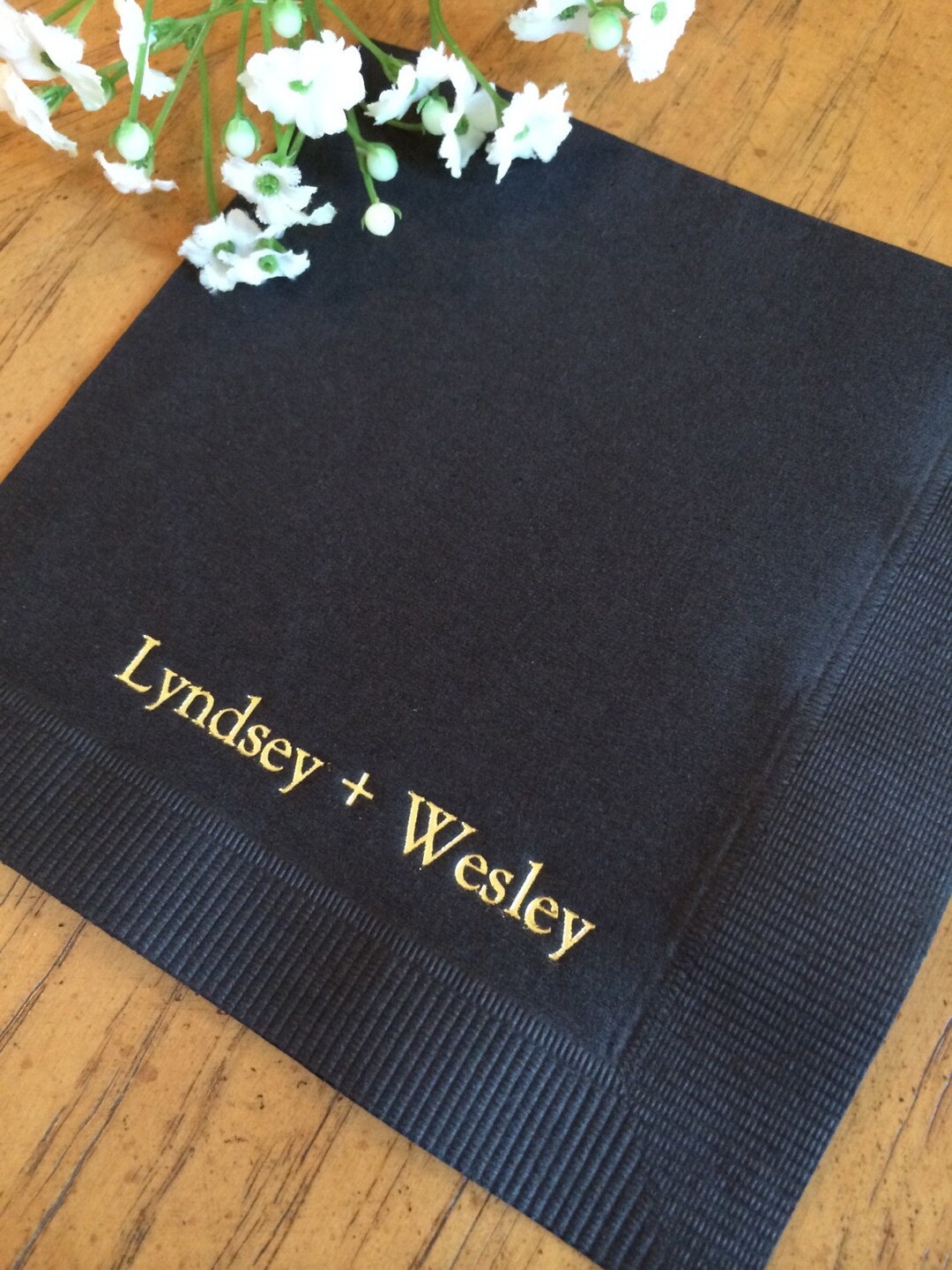 Personalized Napkins Printed Engrave Monogram Custom Paper Cocktail ...