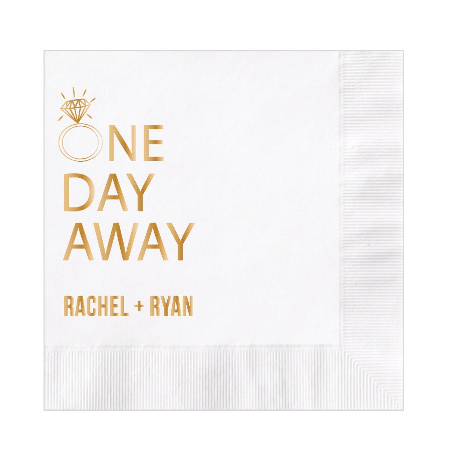 Personalized Rehearsal Napkins Custom Printed One Day Away Beverage ...