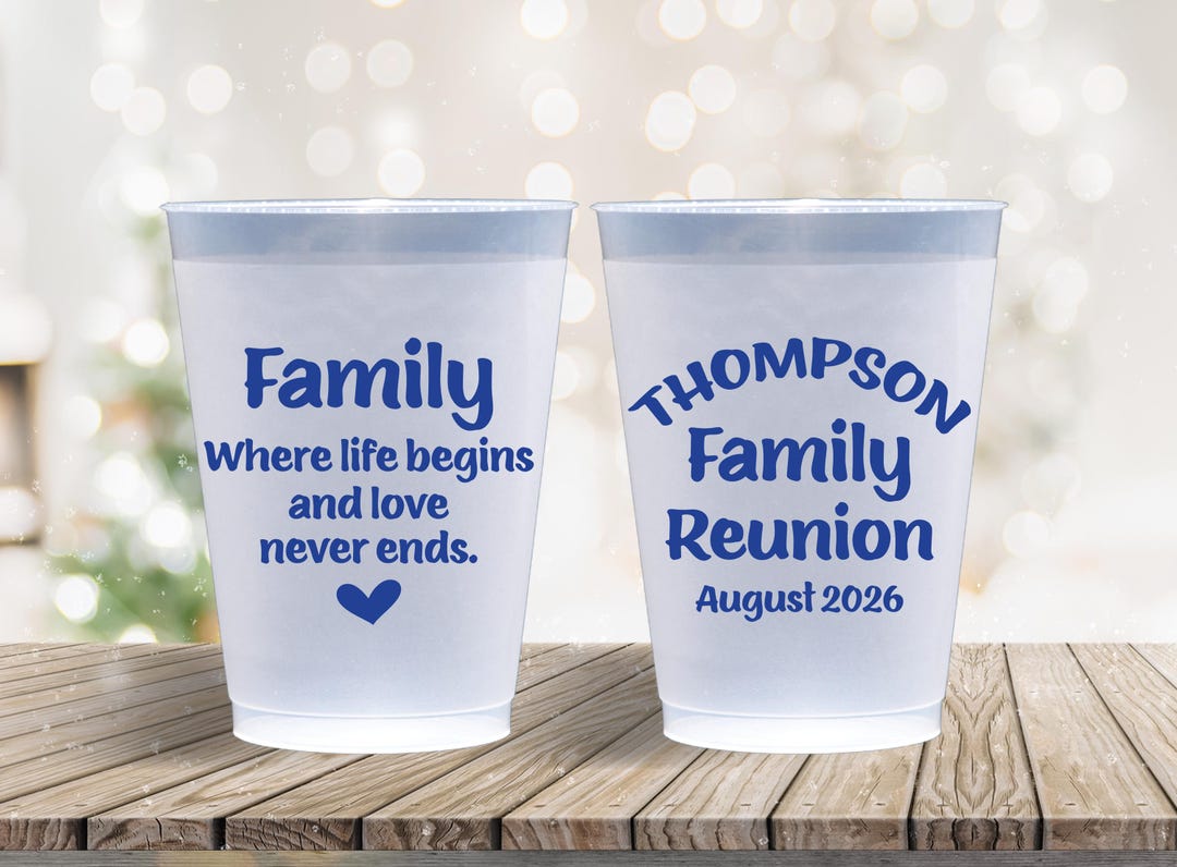 Personalized Frosted Cups Family Reunion Custom Cups Monogram Cups ...