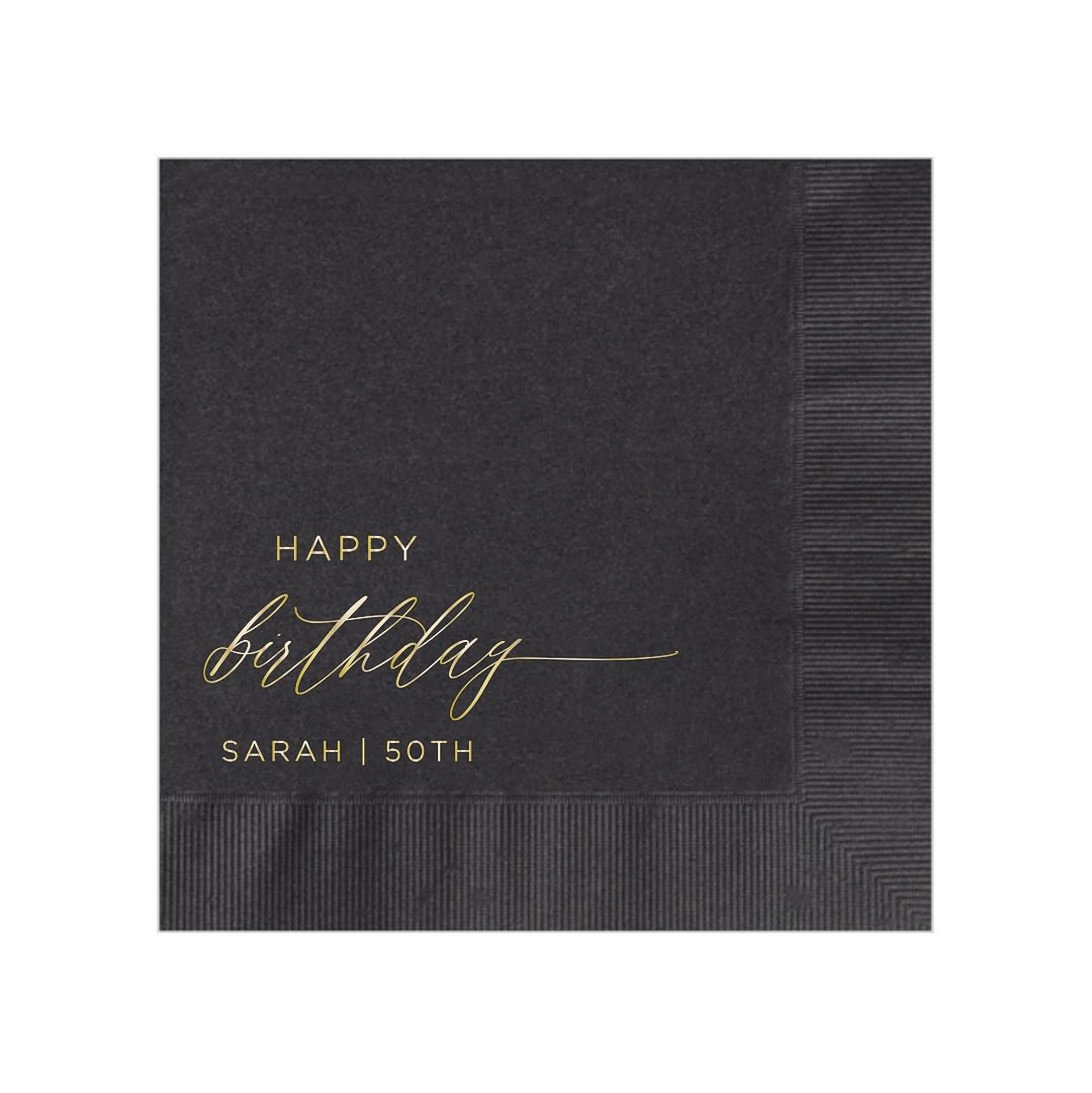 Personalized Birthday Napkins Custom Letterpress Foil Imprinted ...