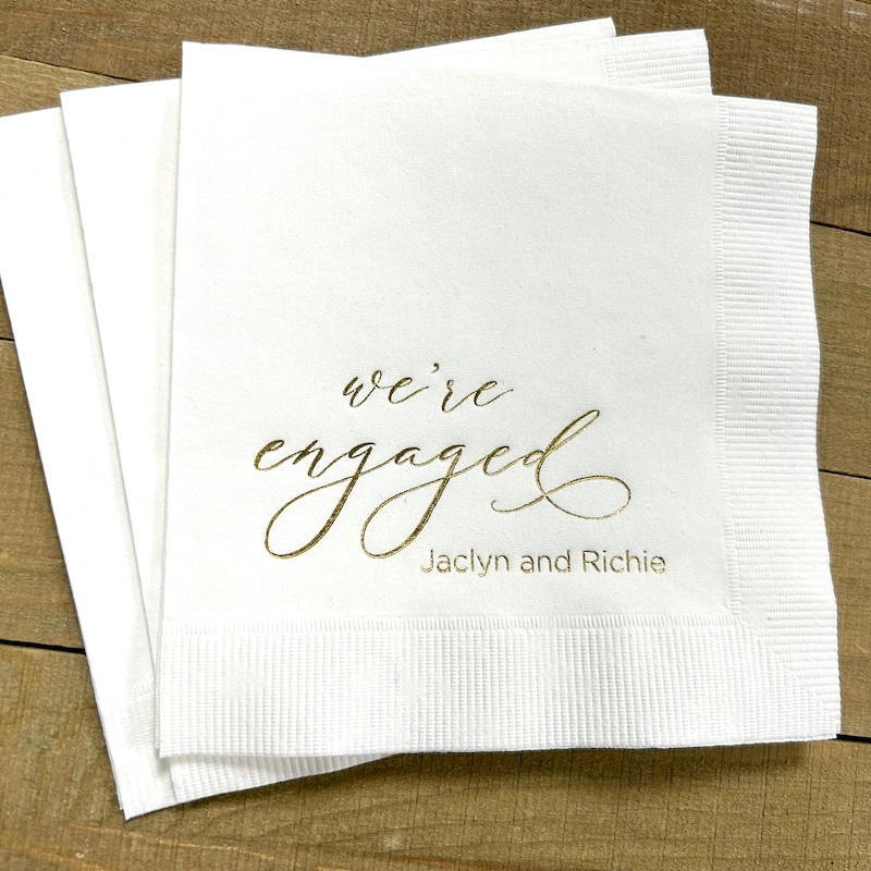 They Are Engaged Napkins - Etsy
