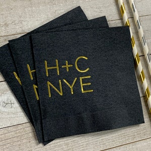 Personalized Napkins Wedding Custom Monogram New Years Eve NYE ...