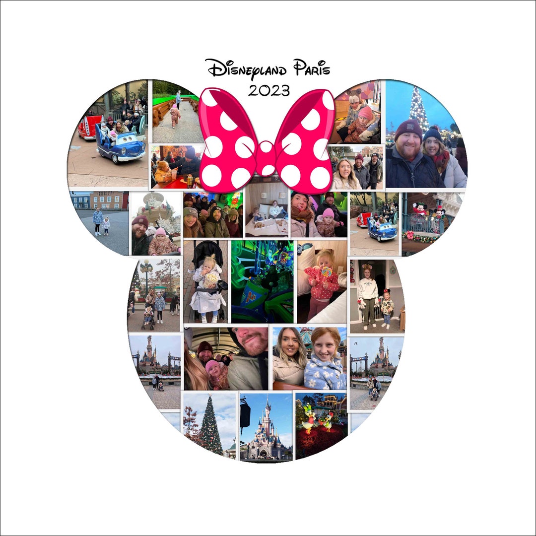 Fun Minnie Mouse Ears Shape Personalised Photo Collage Digital File ...
