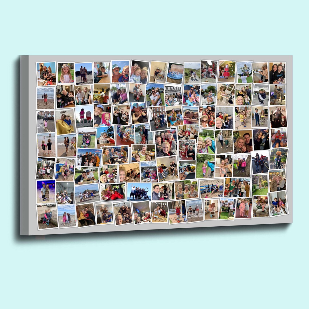 Fantastic Personalised Random Photo Collage Montage Box Framed Canvas ...