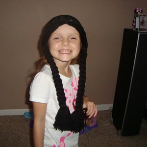 Wednesday Addams Inspired Wig Hat, Also Great for Pocahontas! Halloween ...
