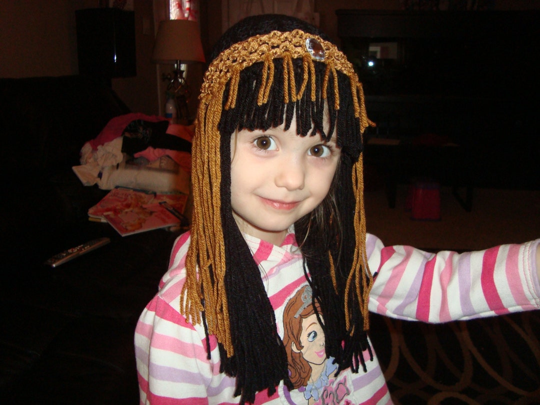 Cleopatra Inspired Wig Hat and Headband, Great for Costumes and Dress ...