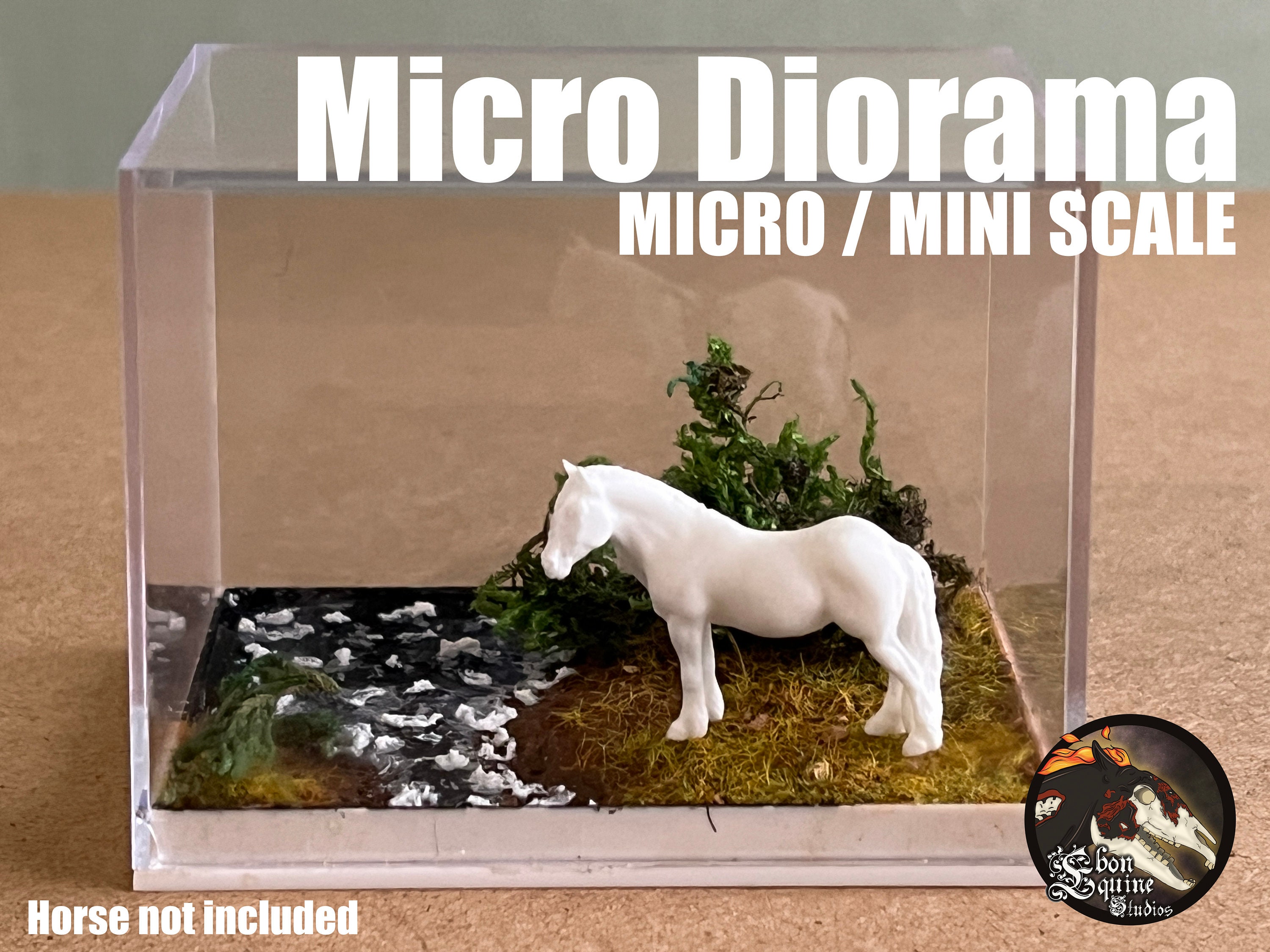 Micro Mini Model Horse Diorama Display Box Stream Scene - Etsy