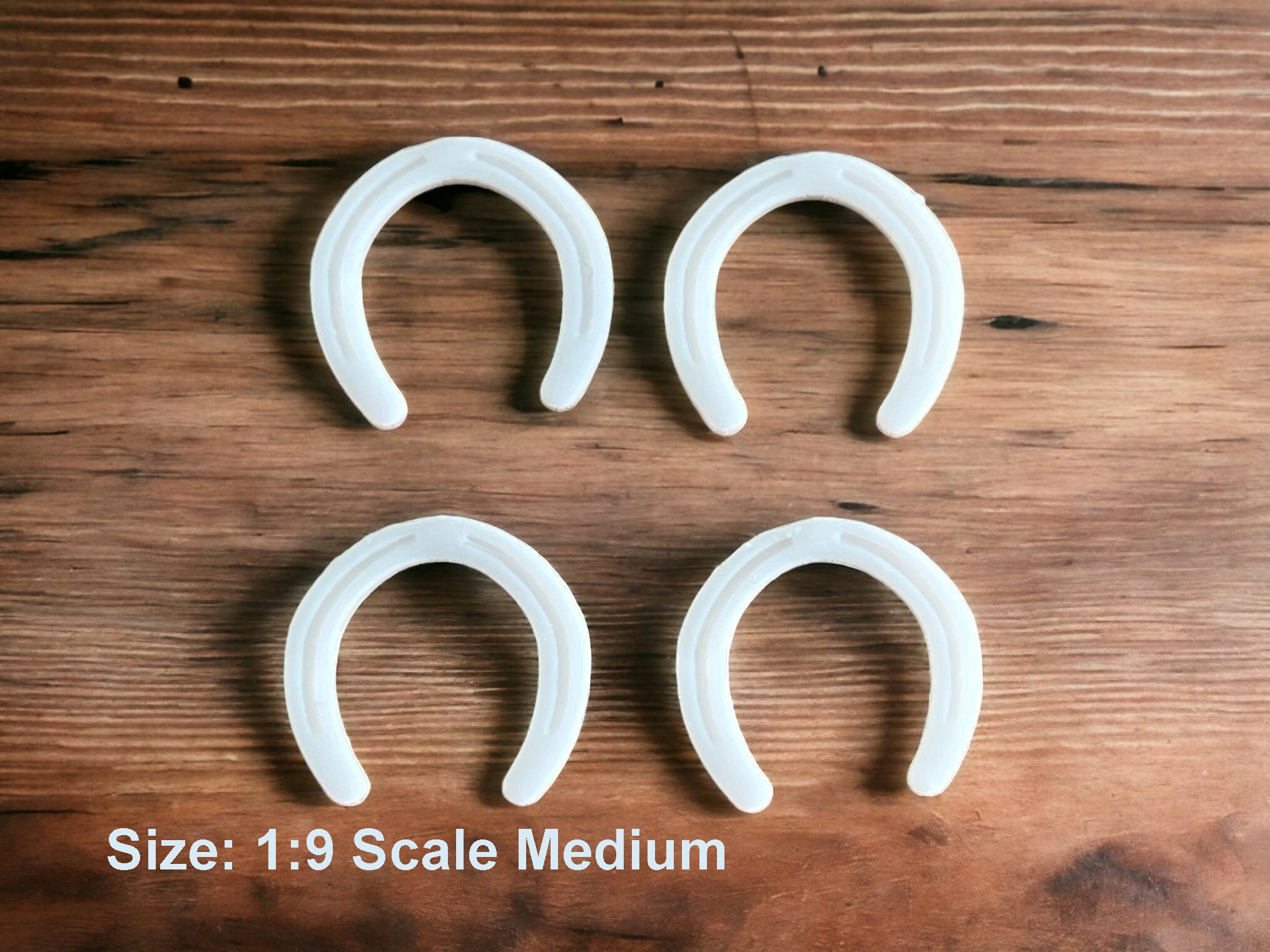 Set of 4 Model Horse Horse Shoes 1:9 Scale Three Sizes Draft Horse Pony ...