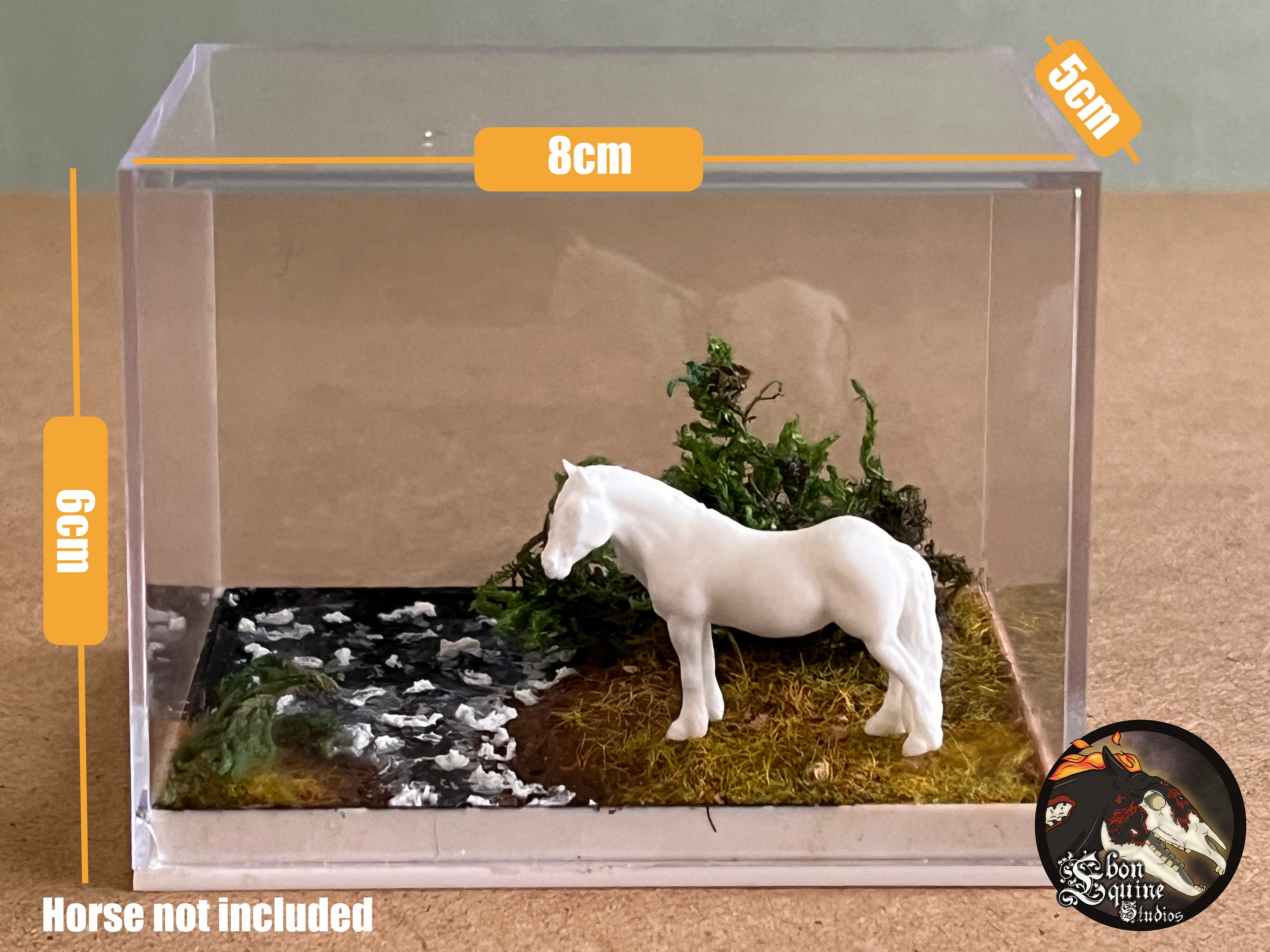 Micro Mini Model Horse Diorama Display Box Stream Scene - Etsy