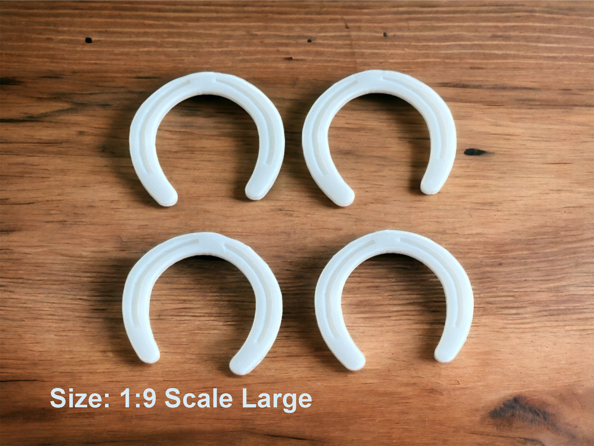 Set of 4 Model Horse Horse Shoes 1:9 Scale Three Sizes Draft Horse Pony ...