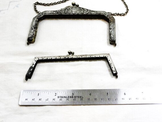 Reduced! 1920s metal purse hinges. Add your own fini… - Gem