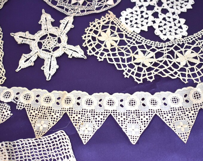 Old Store Stock of Lace Collars. Beautiful Handwork. Store Labels ...
