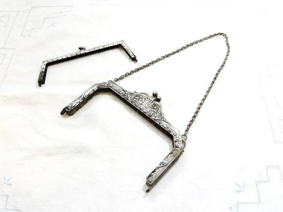 Reduced! 1920s metal purse hinges. Add your own fini… - Gem