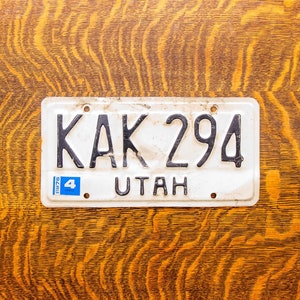 1976 Utah License Plate Vintage Black and White Wall Decor KAK 294 - Etsy