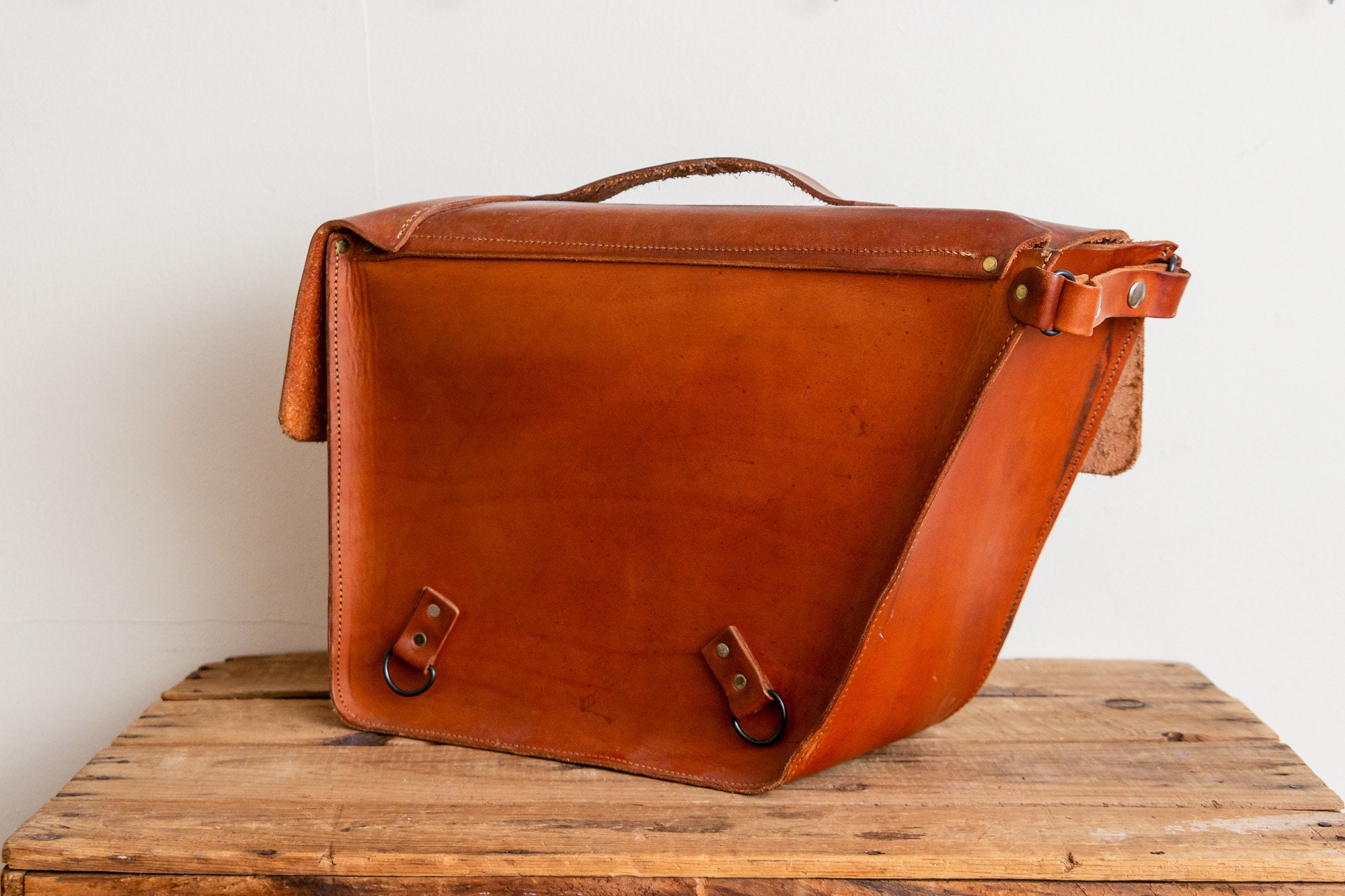 Leather Bike Bag Vintage NOS Bicycle Rear Rack Honey Bourbon - Etsy