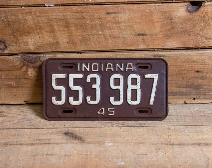 Indiana 1945 License Plate Vintage Wall Hanging Decor - Etsy