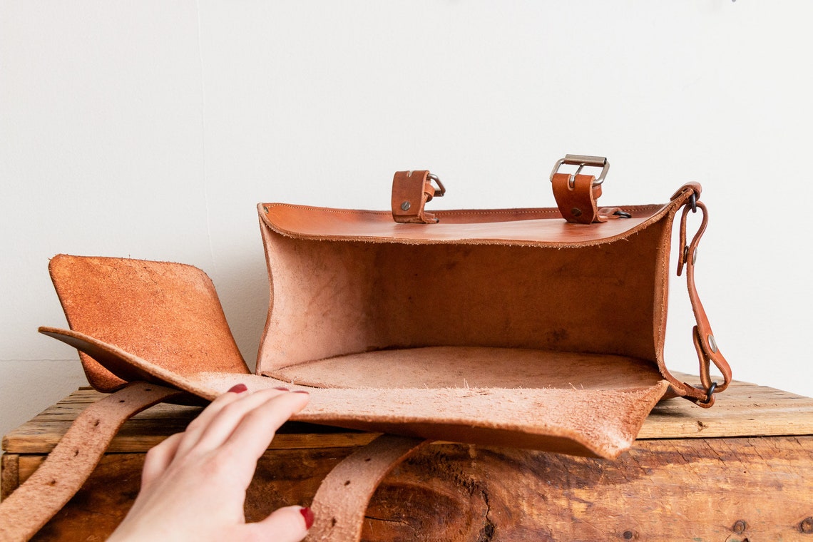 Leather Bike Bag Vintage NOS Bicycle Rear Rack Honey Bourbon - Etsy