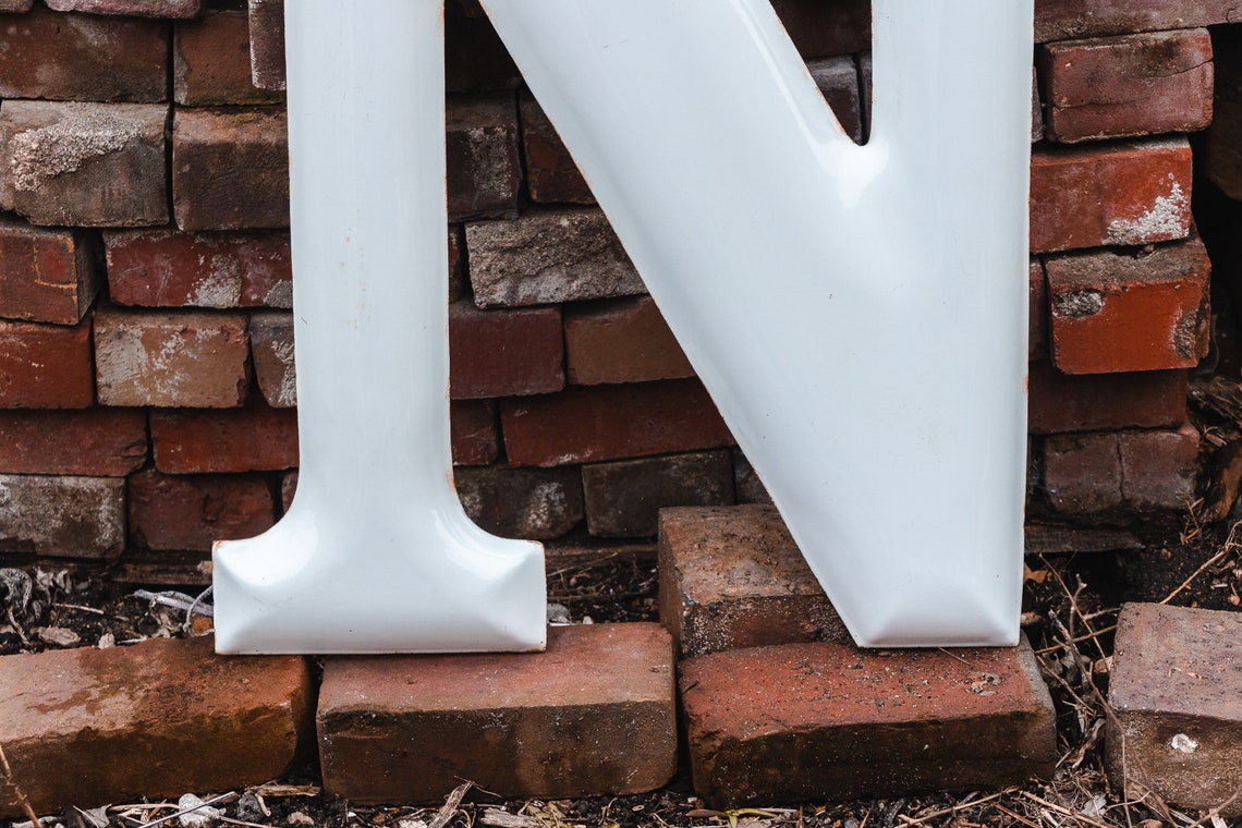 White Letter N Porcelain Vintage Wall Hanging Decor Initials Name ...
