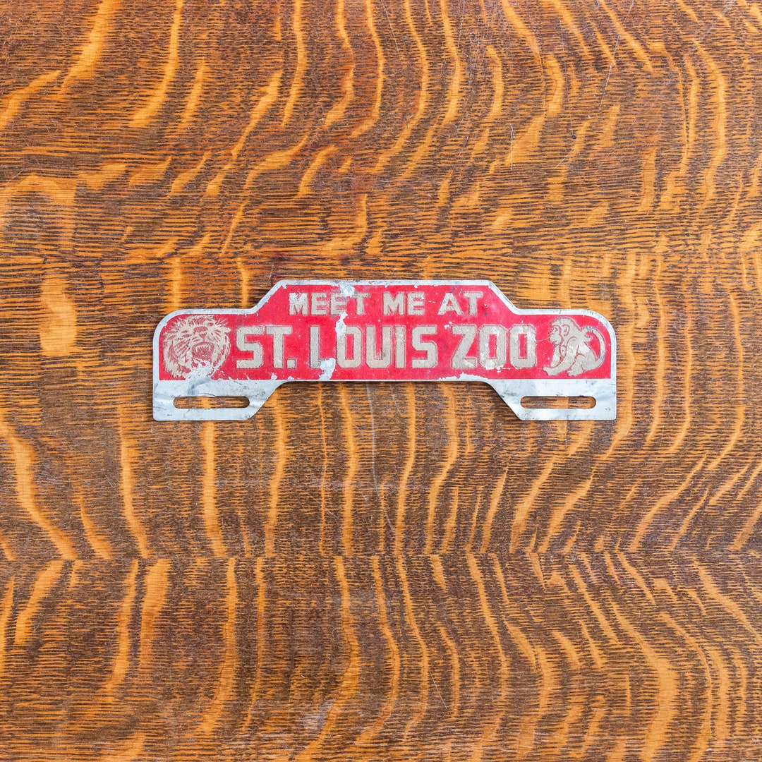 1960s St. Louis Zoo Smaltz License Plate Topper Red Missouri - Etsy