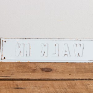 Walk in Sign Vintage Embossed Red and White Wall Hanging Decor - Etsy