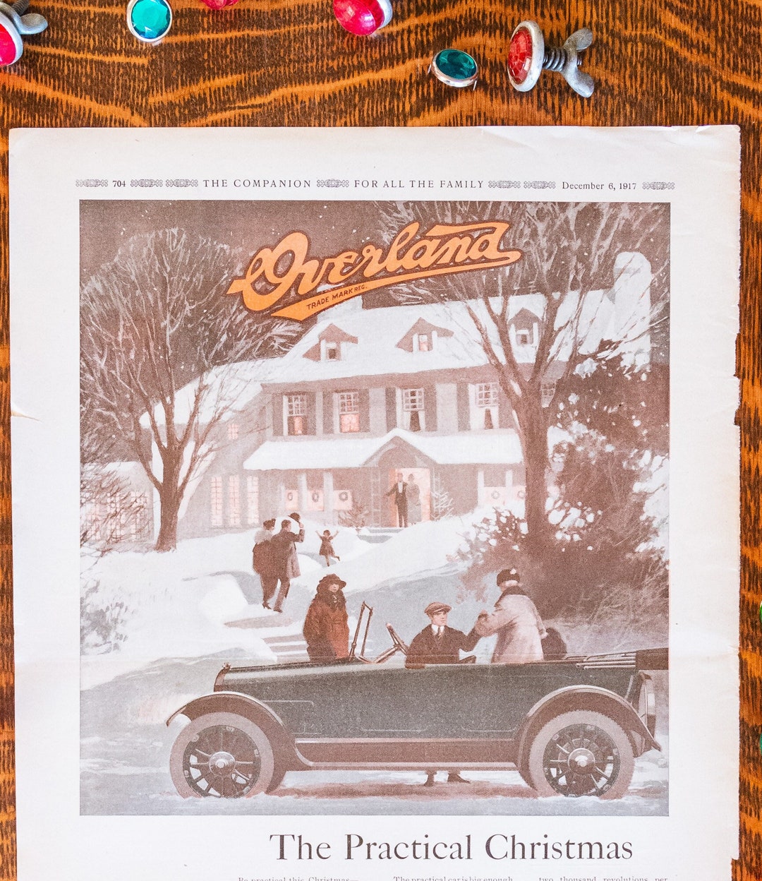 1917 Overland Model 90 Christmas Ephemera Vintage Early Antique Car ...