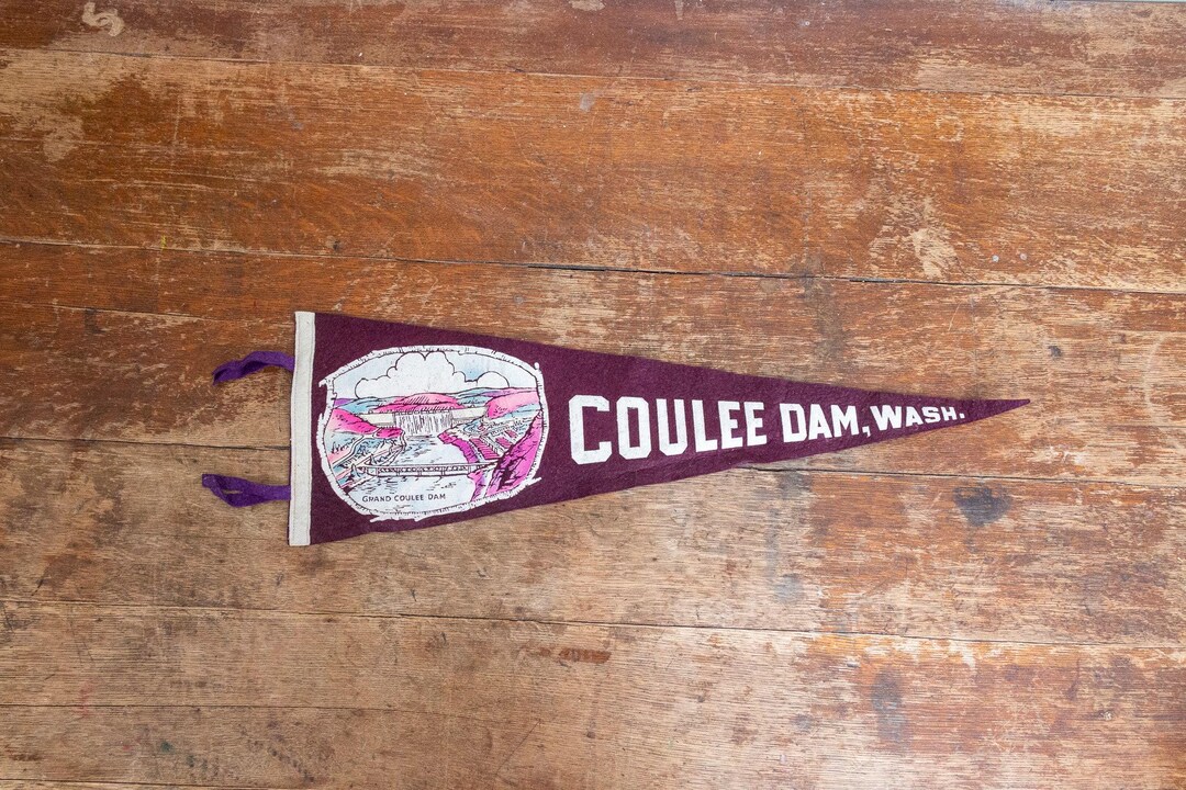 Coulee Dam Washington Felt Pennant Vintage Souvenir - Etsy