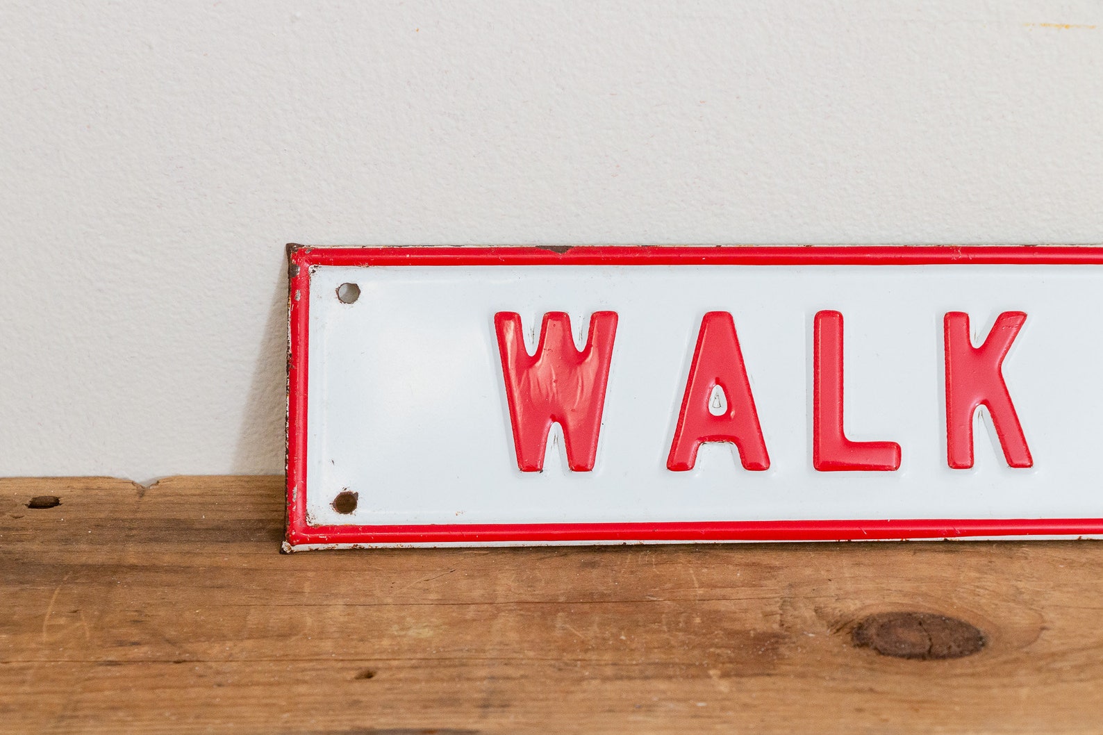 Walk in Sign Vintage Embossed Red and White Wall Hanging Decor - Etsy