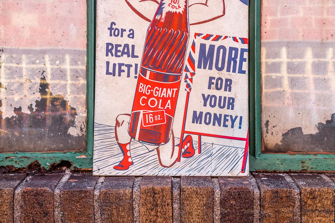 Big Giant Cola Soda Pop Tin Sign Vintage Wall Advertising Decor - Etsy