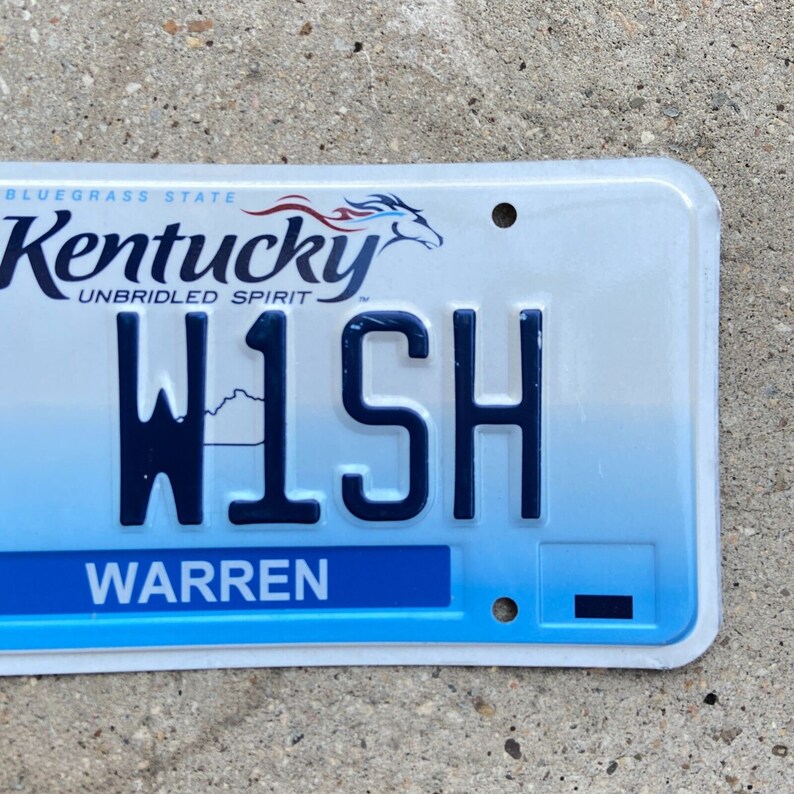 2005 Kentucky Vanity License Plate KY U W1SH You Wish Joke Fun - Etsy
