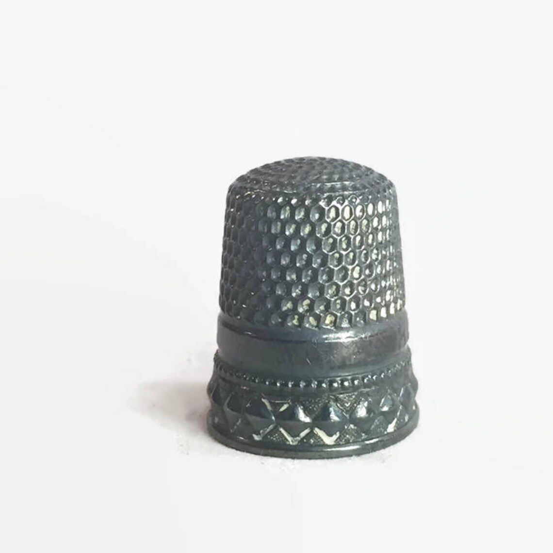 Diamond Patterned Sterling Silver Thimble Vintage Sewing - Etsy