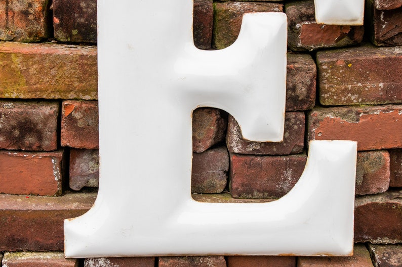 White Letter E Porcelain Vintage Wall Hanging Decor Initials - Etsy