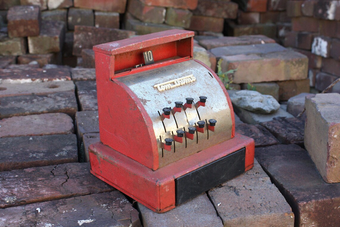Red Tom Thumb Cash Register Vintage Toy | Etsy