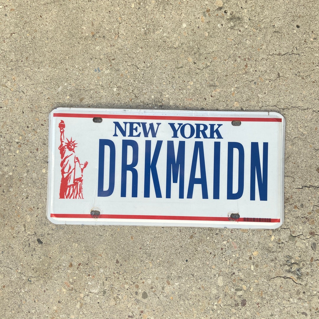 New York Vanity License Plate DRKMAIDN Dark Maiden Liberty Base - Etsy